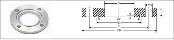 Full Face Stainless Steel Pipe Flanges FF Type B2290 SUS304 VG Vacuum