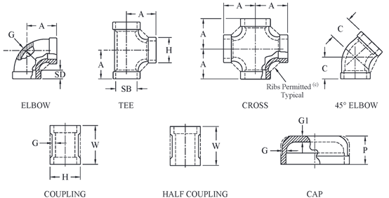 90DEG CL150 Stainless Steel Cast Fittings AISI 304L Socket Welding Elbow
